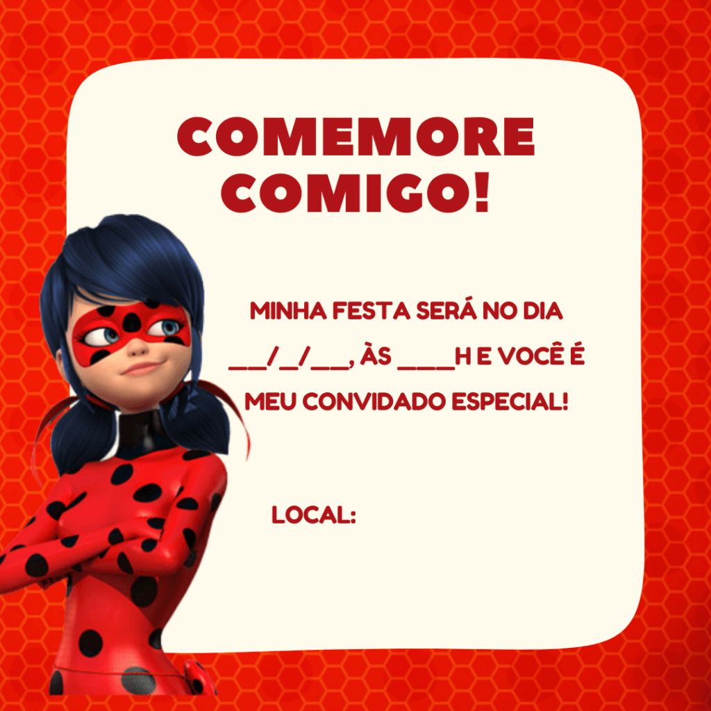 Convite Ladybug: 8 modelos incríveis para baixar e editar