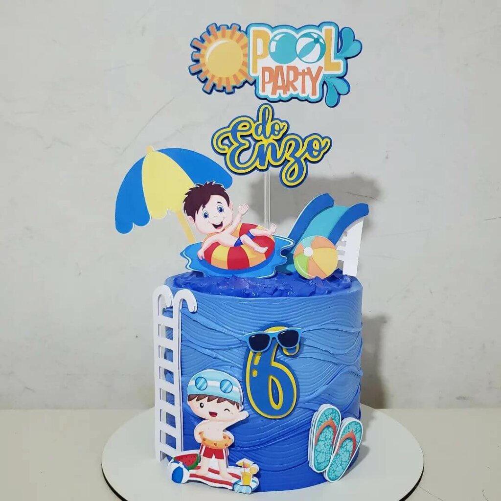 Bolo Pool Party infantil: 27 inspirações criativas - Bolo Guaraná