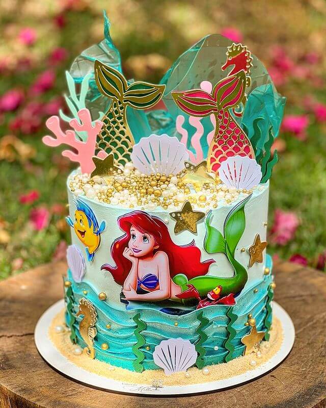 80 ideias para o seu Bolo Pequena Sereia - Bolo Guaraná