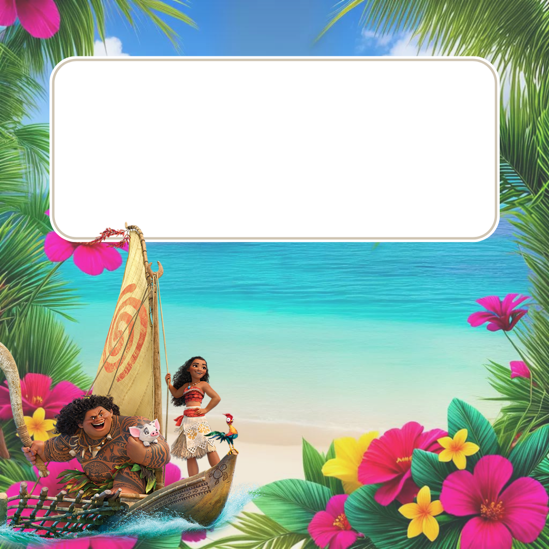 Convite Moana para enviar no WhatsApp - Bolo Guaraná