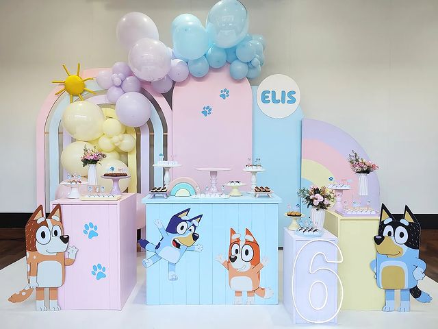 Ideias para Festa Bluey: +36 ideias de decoração - Bolo Guaraná