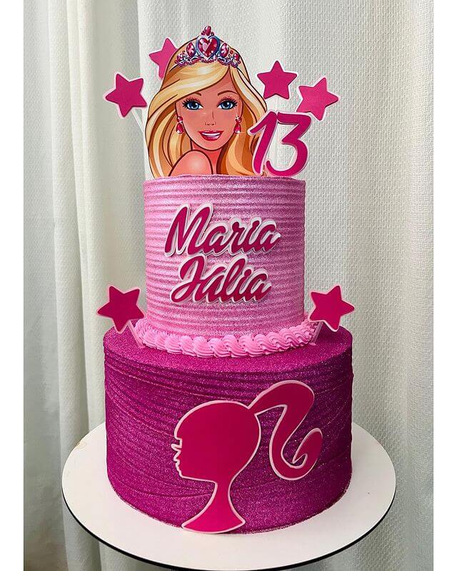 +50 ideias e tutoriais de Bolo da Barbie - Bolo Guaraná