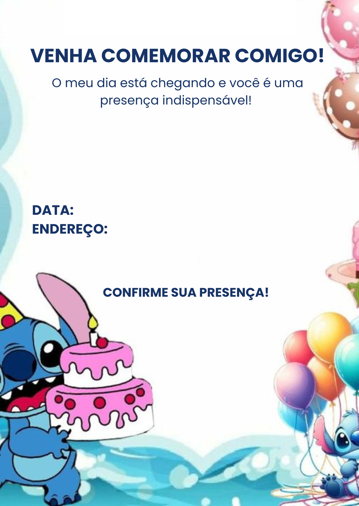 Convite Stitch Grátis: Modelos Editáveis para Baixar e Enviar