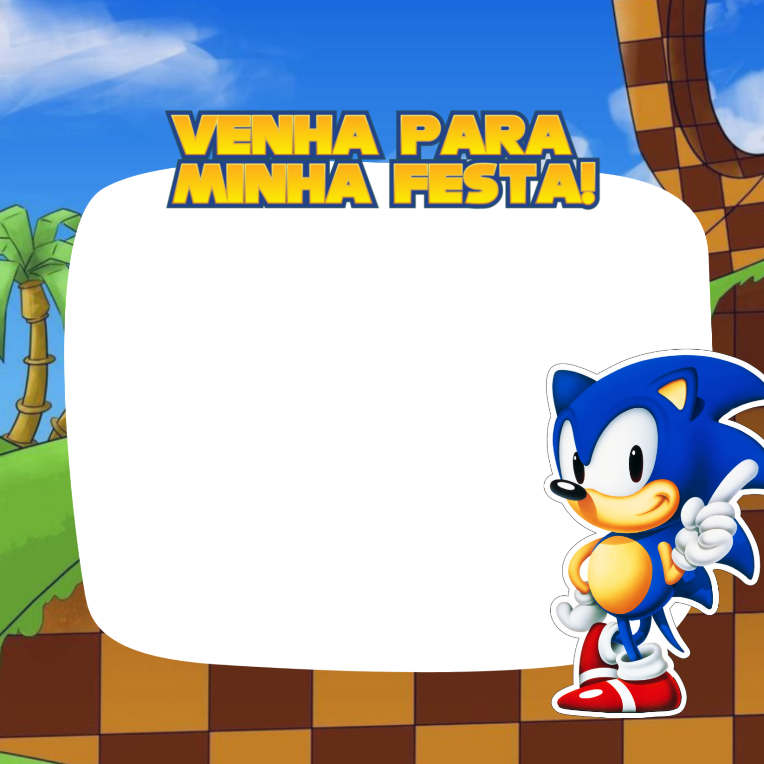Convite do Sonic: arquivos grátis para editar e enviar no WhatsApp
